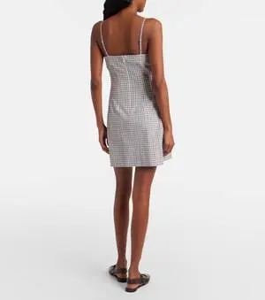 Veronica Beard Gingham Cotton Seersucker Minidress - Multicoloured