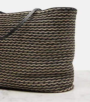 THE ROW Beau Large Raffia And Leather Tote Bag - Black
