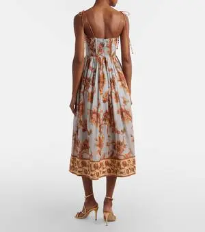 Zimmermann Aster Paisley Cotton Bustier Dress