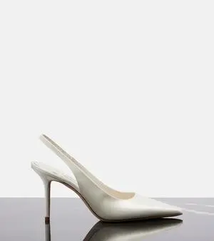 JIMMY CHOO Love Satin Slingback Pumps - White