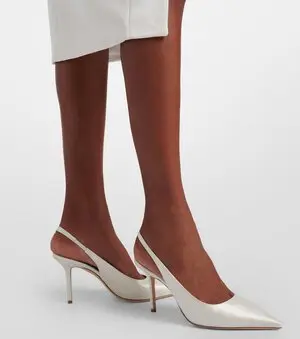 JIMMY CHOO Love Satin Slingback Pumps - White