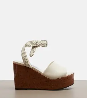 JIMMY CHOO Jory Leather Wedge Sandals