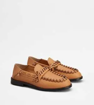TOD'S Leather Mules With Reclining Heel And Penny Bar
