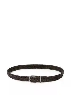 Brunello Cucinelli Chevron-effect Braided Belt - Brown