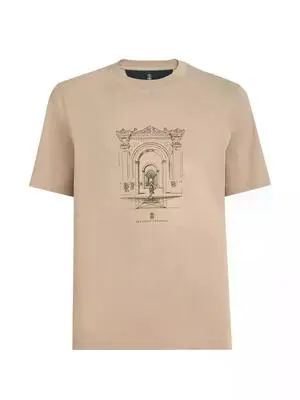 Brunello Cucinelli Cotton Interlock Crew-neck T-shirt With Print