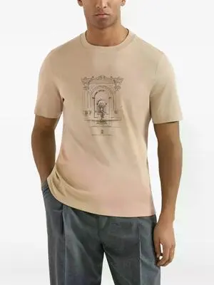 Brunello Cucinelli Cotton Interlock Crew-neck T-shirt With Print