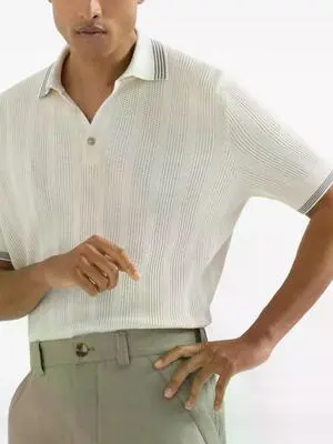 Brunello Cucinelli Cotton Textured Rib-knit Polo