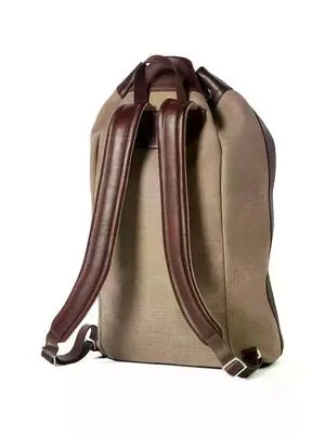 Brunello Cucinelli Water-resistant Canvas And Burnished Calfskin Backpack - Neutrals
