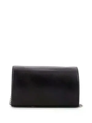 Saint Laurent Classic Monogram Studded Leather Wallet On Chain