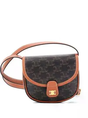 Celine Besace Flap Bag Triomphe Coated Canvas Mini