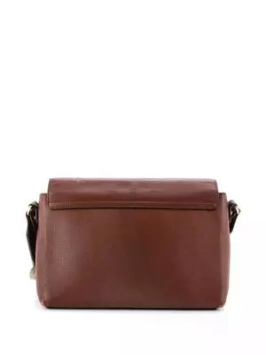 Burberry Note Leather Vintage Check Canvas Medium Crossbody Bag - Brown