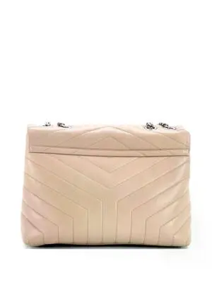Saint Laurent Loulou Matelasse Chevron Leather Medium Shoulder Bag - Neutrals