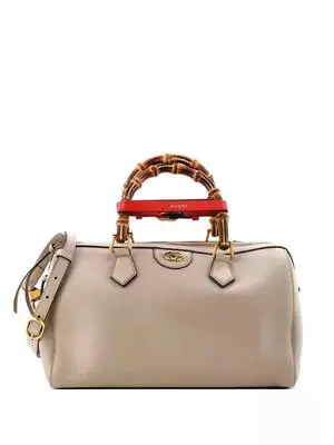Gucci Diana Nm Bamboo Handle Boston Bag - Neutrals