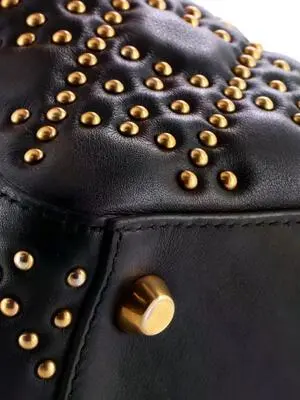 Dior Supple Lady Studded Cannage Lambskin Satchel - Black