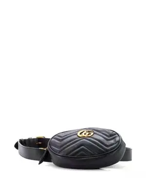 Gucci Gg Marmont Matelasse Leather Belt Bag - Black