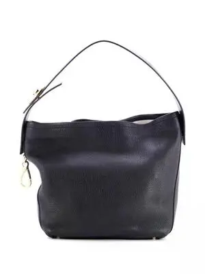 Valentino Garavani Vlogo Ohval Hobo Leather Shoulder Bag