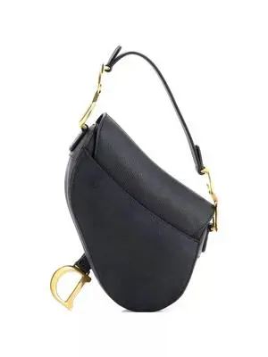 Dior Saddle Handbag Leather Mini Shoulder Bag - Black