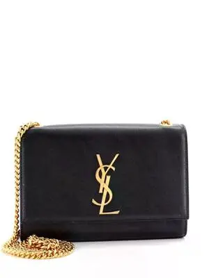 Saint Laurent Classic Monogram Grainy Leather Small Crossbody Bag