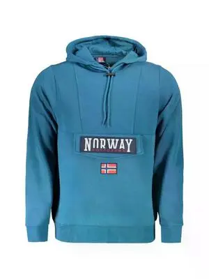 NORWAY 1963 Logo-patch Drawstring Hoodie - Blue