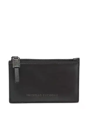 Brunello Cucinelli Monili-chain Leather Wallet - Black