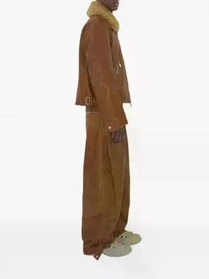 Burberry Pleat-detail Leather Trousers