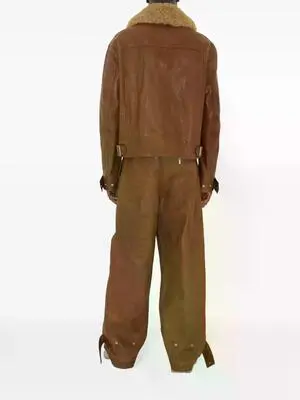Burberry Pleat-detail Leather Trousers