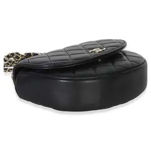 Chanel Quilted Lambskin Cc Half Moon Flap Bag