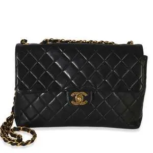 CHANEL Chanel Vintage Lambskin Jumbo Single Flap Bag
