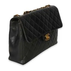 Chanel Vintage 24k Quilted Lambskin Jumbo Xl Maxi Flap Bag