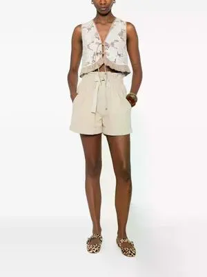 Sandro Floral Lace Tie Top - Neutrals