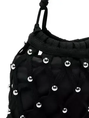 Sandro Studded Net Effect Shoulder Bag