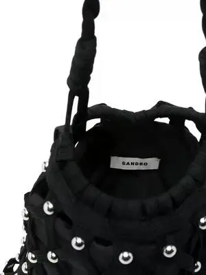 Sandro Studded Net Effect Shoulder Bag