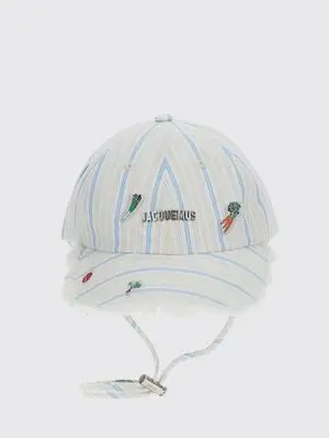 Jacquemus Striped Cotton Baseball Cap - White