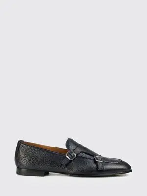 DOUCAL'S Hammered Leather Monk Strap Shoes - Blue