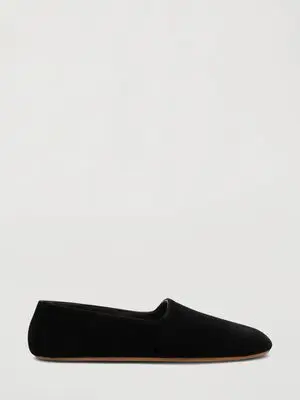 THE ROW Ponti Velvet Ballerina Flats - Black