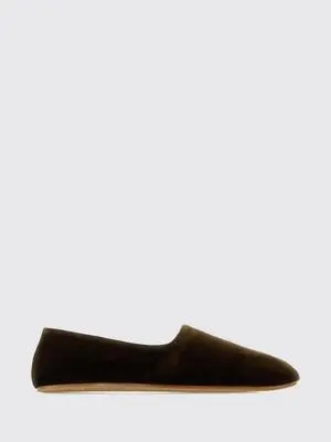 THE ROW Ponti Velvet Ballerina Flats - Brown