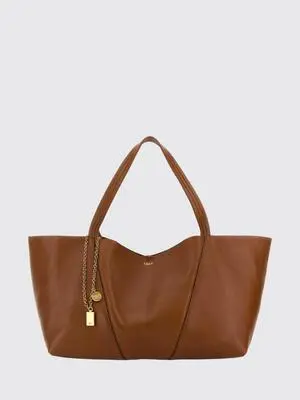 Chloé East-west Spin Bag In Grained Leather - Brown
