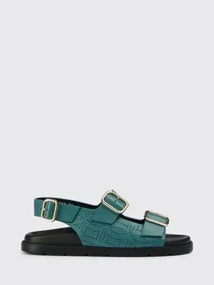 DOUCAL'S Perforated Leather Slingback Sandals - Blue