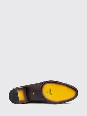 DOUCAL'S Hammered Leather Loafer With Tassels - Dark