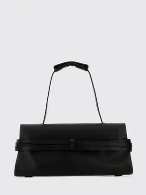 Moschino Nappa Leather Shoulder Bag With Top Handle - Black