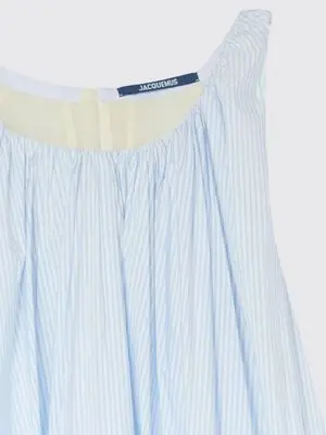 Jacquemus Lavande Striped Cotton Blend Midi Dress - White