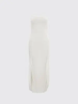 Jacquemus Viscose Midi Dress With Pearl Embellishments - White