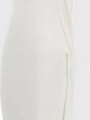 Jacquemus Viscose Midi Dress With Pearl Embellishments - White