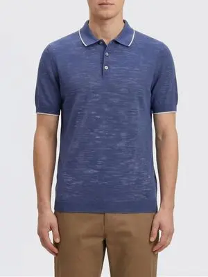 BROOKSFIELD Linen Blend Polo Shirt - Indigo