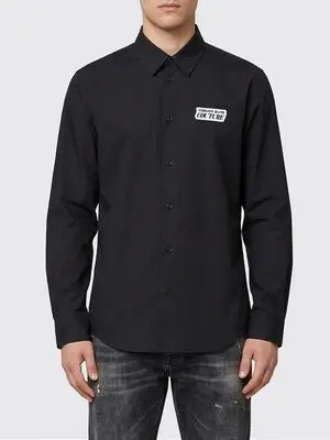 Versace Cotton Shirt With Logo - Black
