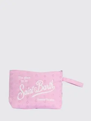 MC2 SAINT BARTH Cotton Broderie Anglaise Pouch With Embroidered Logo
