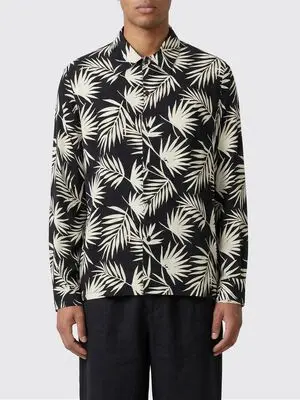 LANEUS Printed Viscose Shirt - Black