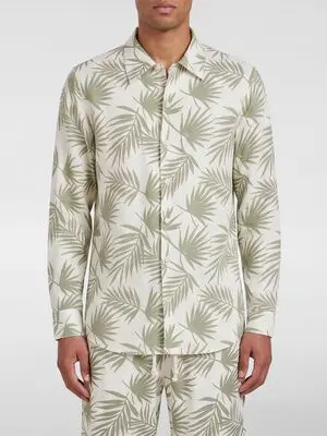 LANEUS Printed Viscose Shirt - White