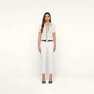 L'AGENCE Ninette Knit Top - Ivory/black