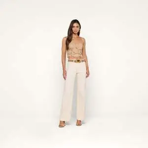 L'AGENCE Sonya Eyelet Bustier - Almond
